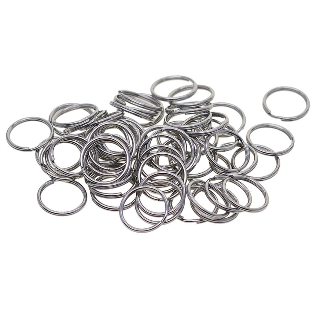100 Pieces 15mm Stainless Steel Keychain Split Rings - Walmart.com