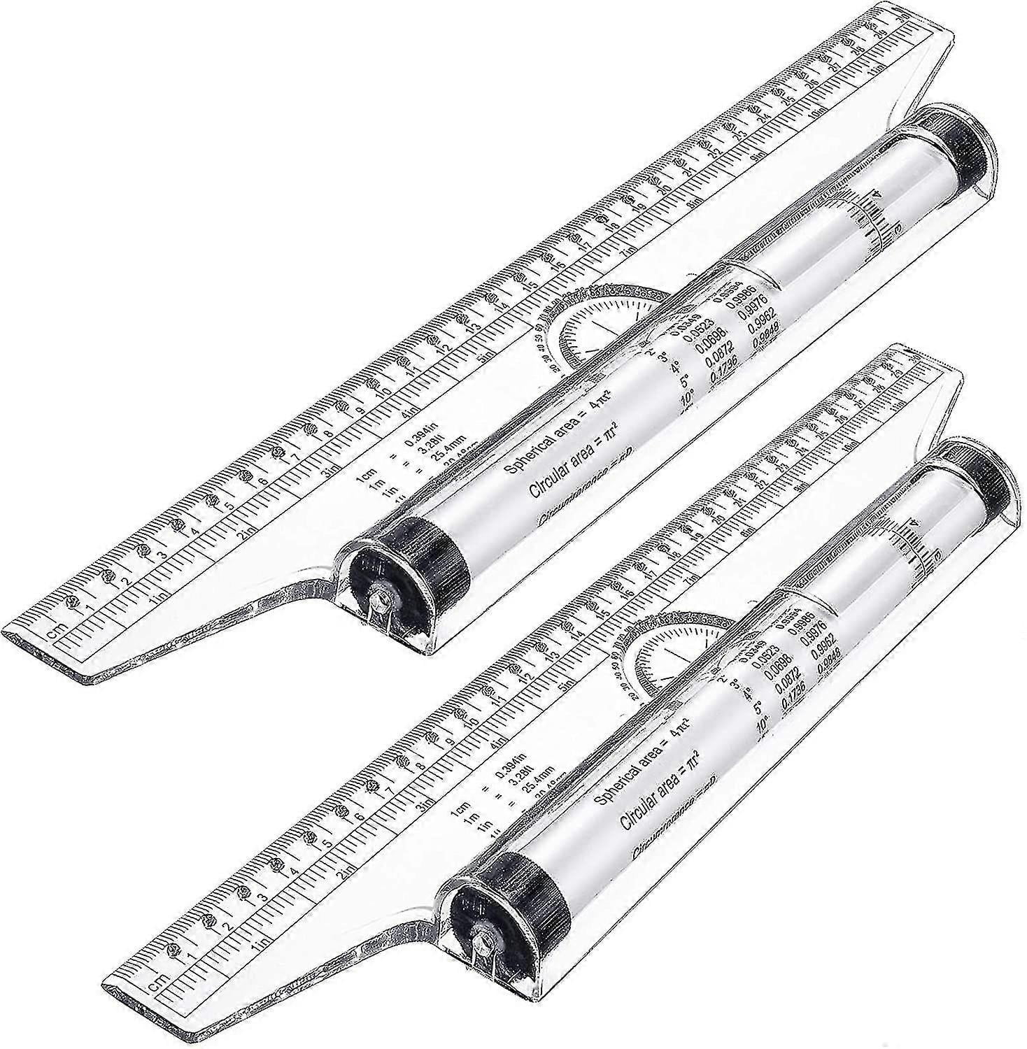 2 Pieces Plastic Measuring Rolling Ruler, Drawing Roller Ruler ...