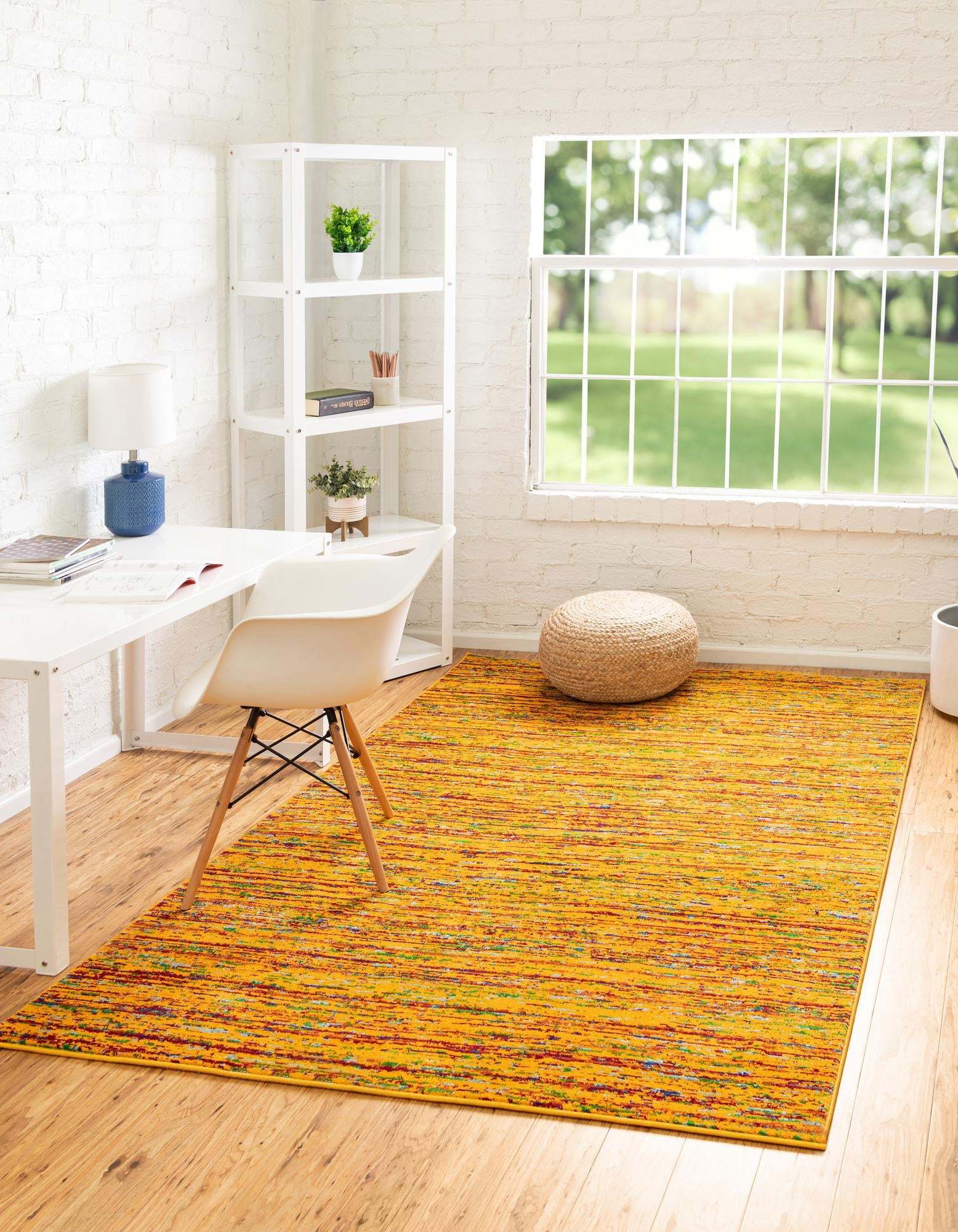 Rugs.com Calypso Collection Rug – 5' x 8' Yellow Medium Rug Perfect For ...