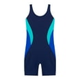 FINALGANG Girls Kids Sleeveless Onesie Swimsuit Contrast Color Panel ...