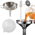 Silver Stainless Steel Kitchen Funnel for Filling Bottles, Food Grade ...