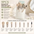 9PCS Makeup Brush Set with Travel Case, 8-Piece Ivory White Face & Eye ...