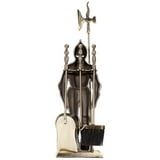 Barton 5-Piece Knight Fireplace Tool Set, Antique Brass - Includes Base ...