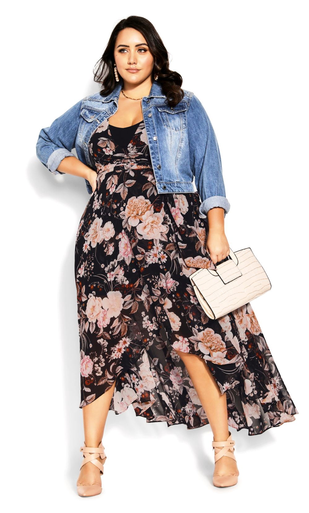 City Chic Women's Plus Size Jemma V-Neck True-wrap Maxi Dress - Walmart.com
