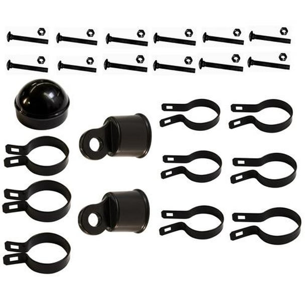 allFENZ Corner Post Kit for chain link corner terminal posts, Black, 2 ...