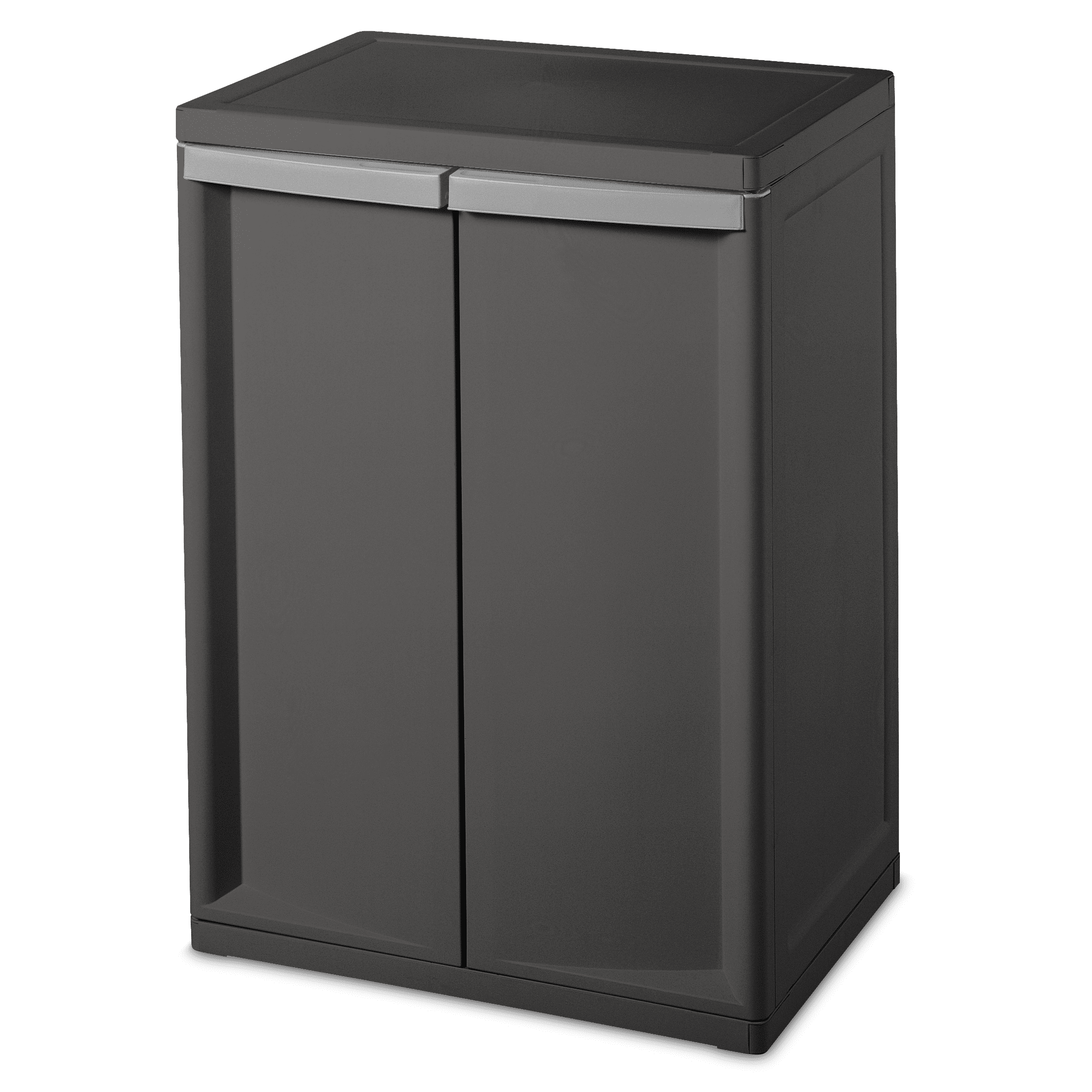 Sterilite 2 Shelf Freestanding Cabinet In Flat Gray