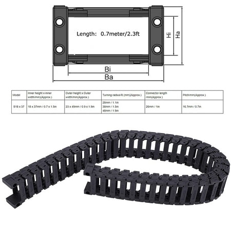 Black Nylon Cable Wire Carrier Drag Chain,Bridge Tank Towline ...