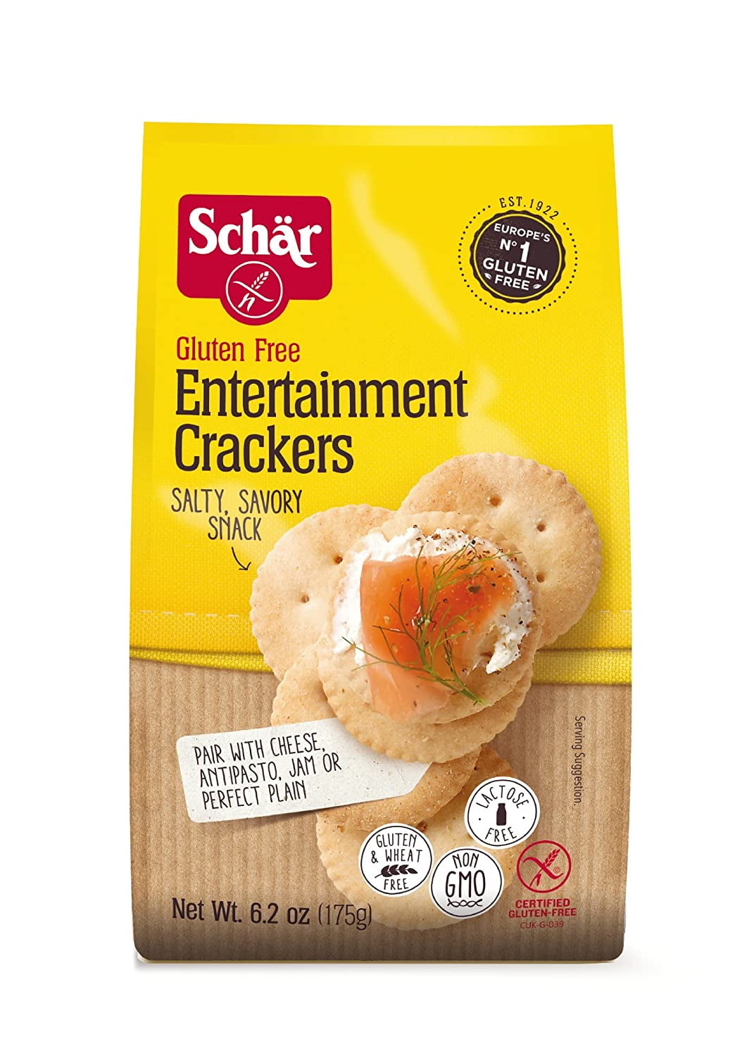Schar Gluten Free Entertainment Crackers Salty -- 6.2 oz Pack of 3 ...