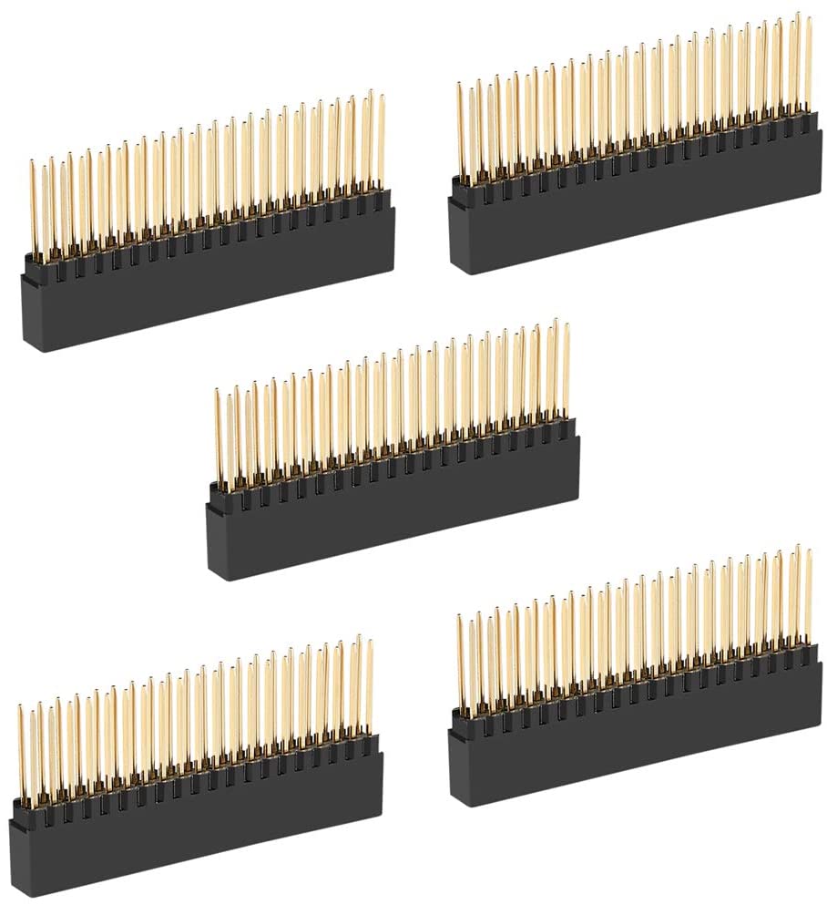 Treedix 2 x 20 (40pin) Extra Tall Female 0.1 Inch Pitch Stacking Header ...