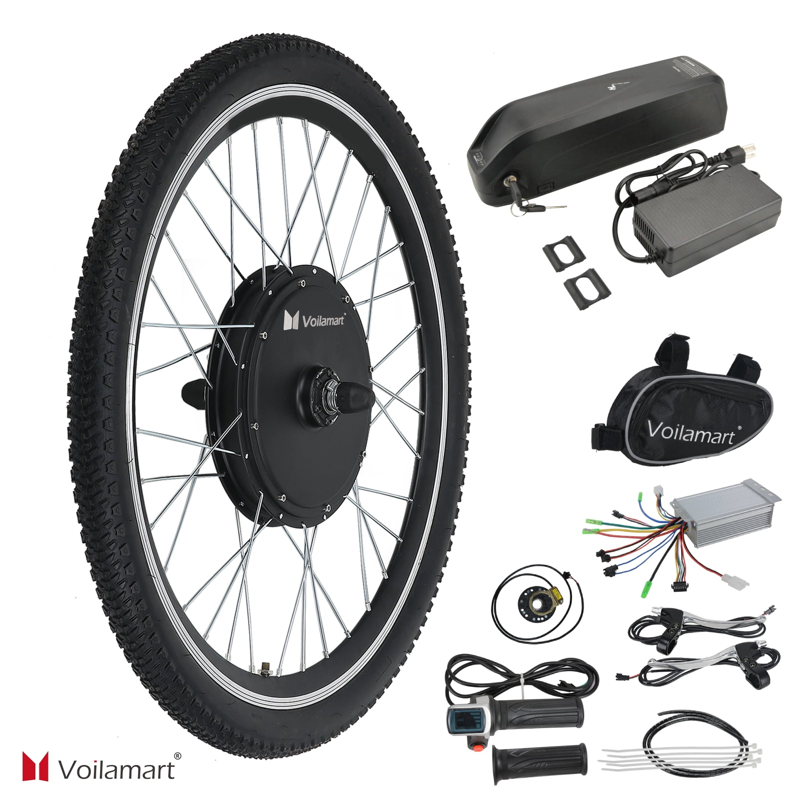 Voilamart 26 Inch 36V 500W E-Bike Front Wheel with 13Ah Battery ...