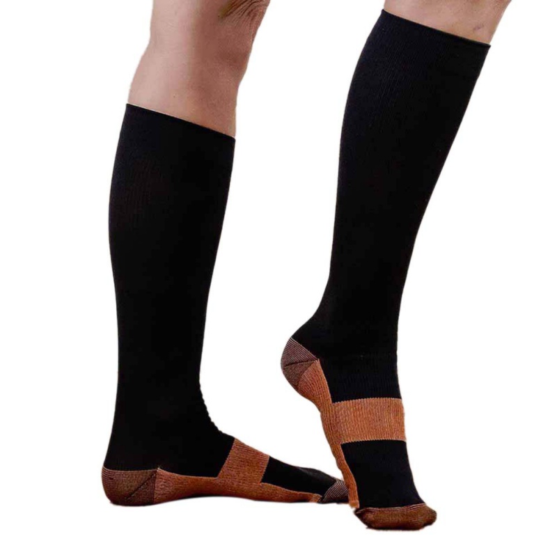 Men Women Knee High Compression Socks 20-30mmHg Leg Support Tube ...