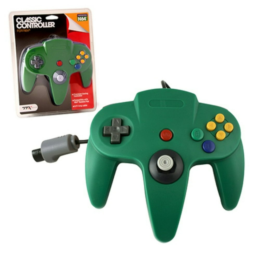 TTX Tech N64/Nintendo 64 Classic Controller OG, Green - Walmart.com ...