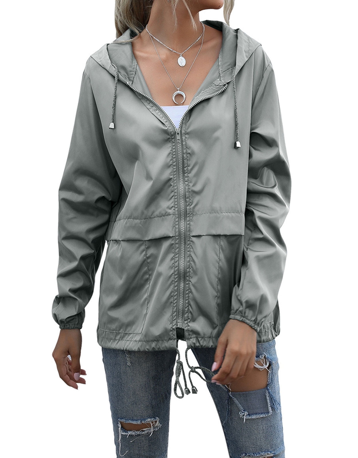 Alsol Lamesa Rain Jacket for Women Waterproof Lightweight Rain Coats ...