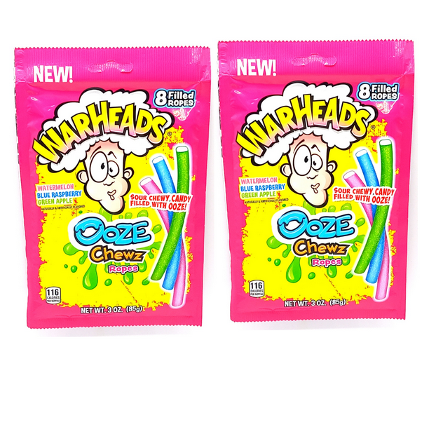 Warheads Ooze Chewz Ropes Sour Candy Chewy Soft Bite with Delectable ...