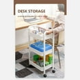 Feledorashia 3-Tier Plastic Rolling Storage Cart with Handle, Multi ...