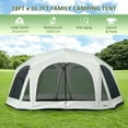 Outsunny Big 20-Person Camping Tent, Outdoor Cabin with 2 Doors, Screen ...