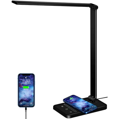 Led Desk Lamp With Wireless Charger, 6 Brightness Levels & 5 Lighting ...