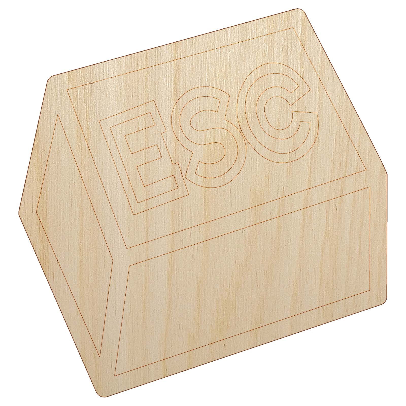 Escape Button Computer Keyboard Funny Wood Shape Unfinished Piece ...