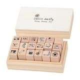 S SERENABLE 18 Pieces Mini Stamps Diary Stamp Set Stamper Set Crafts ...