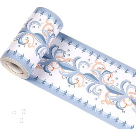 10M Light Blue Vine PVC Waterproof Wallpaper Border Peel Stick Scroll ...