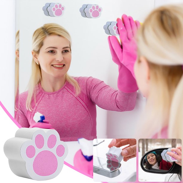 Uheoun Cute Claw Mirror Sponge Wipe Glass Mirror Tile Wipe Bathroom ...