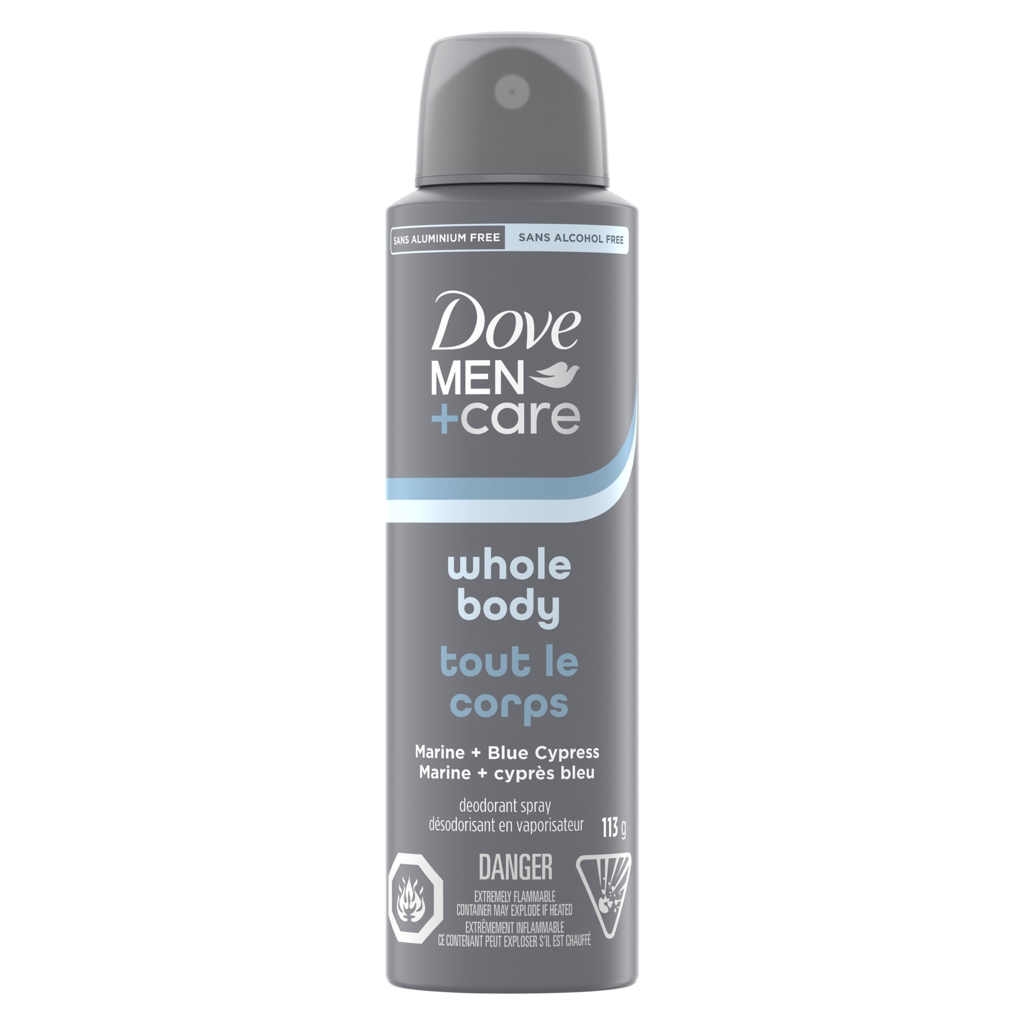 Dove Men+Care Whole Body Deodorant Spray Marine + Blue Cypress 113 g ...
