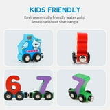 INvench Wooden Number Train Toys for Toddlers 12PCS Magnetic Train Set ...