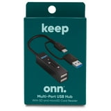 Onn. 5-Ports USB 3.0 Hub with SD and microSD Card Reader - Walmart ...
