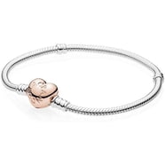 Pandora Moments Women's Sterling Silver Snake Chain Charm Bracelet with ...