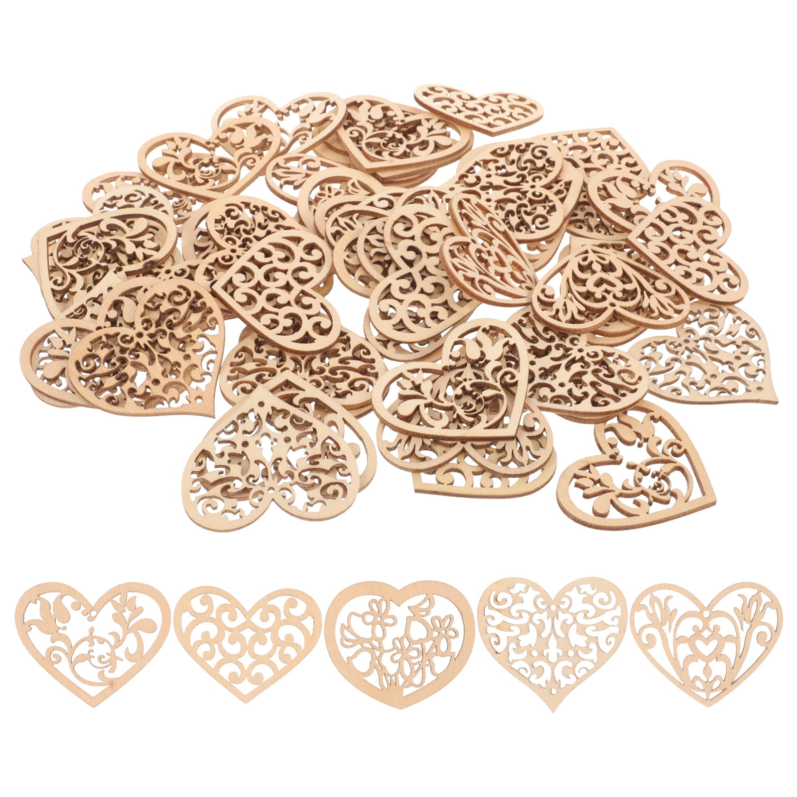 Click here for Cimaxic Wooden Slices 100pcs Love Heart Shape Wood... prices
