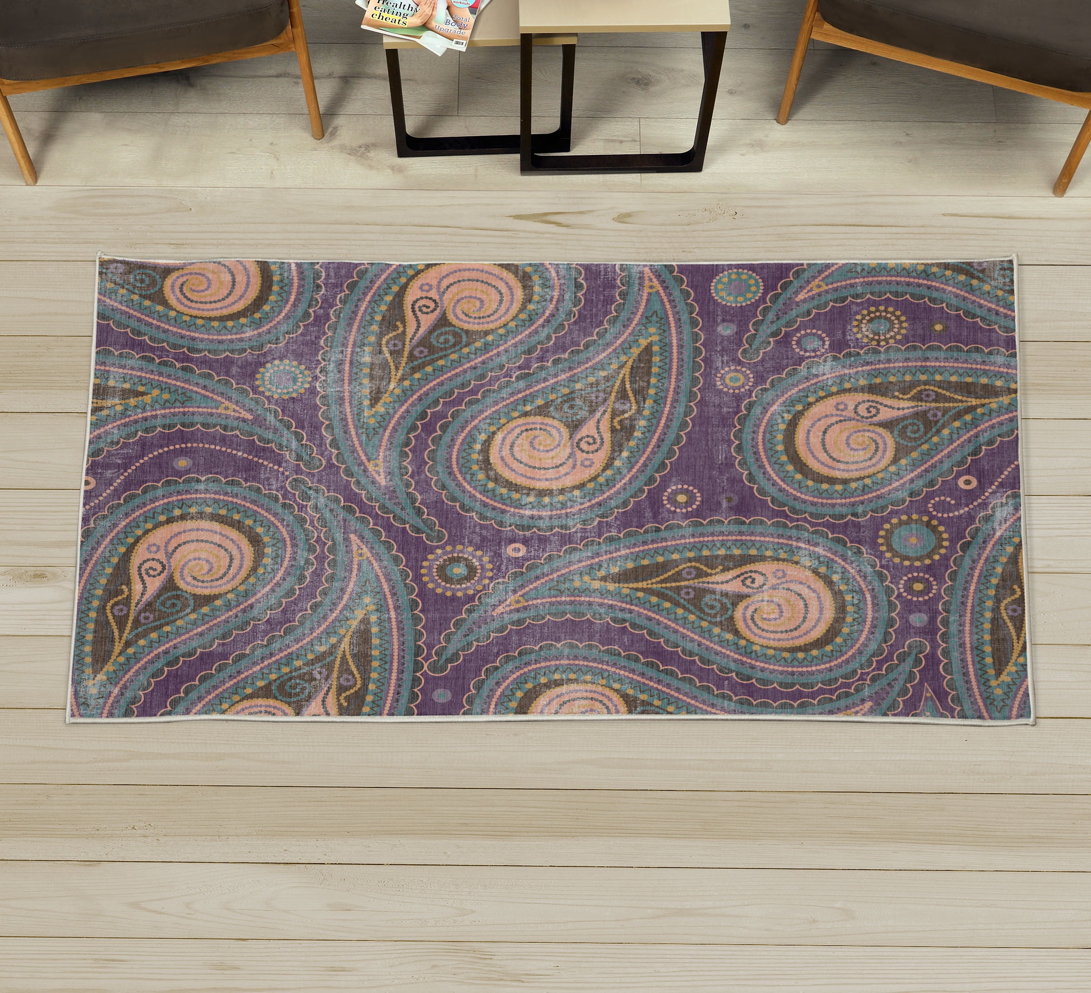 Paisley Decorative Rug, Continuous Fig Like Motifs Pattern Mandala ...