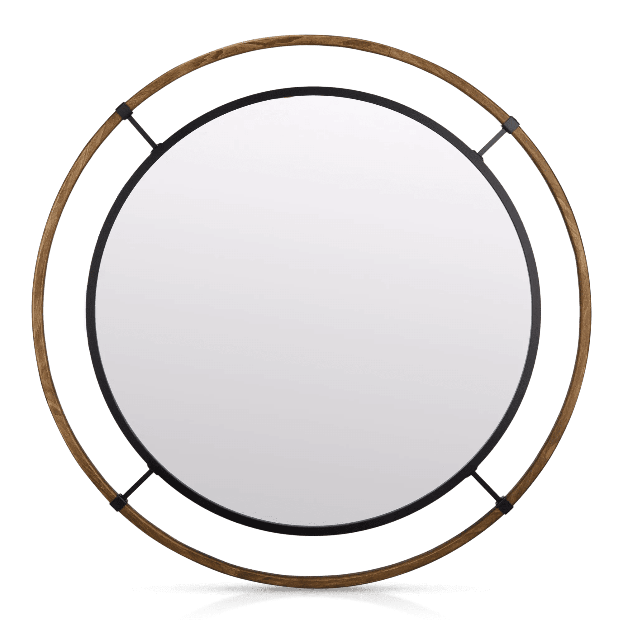 Click here for Bouclair Walnut Round Wood-Framed Mirror 36 prices