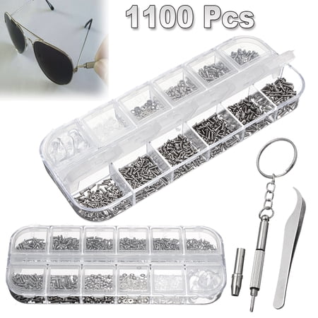 1100 Pcs Micro Eyeglass Sunglass Spectacles Watches Tiny Screws Nut Set ...