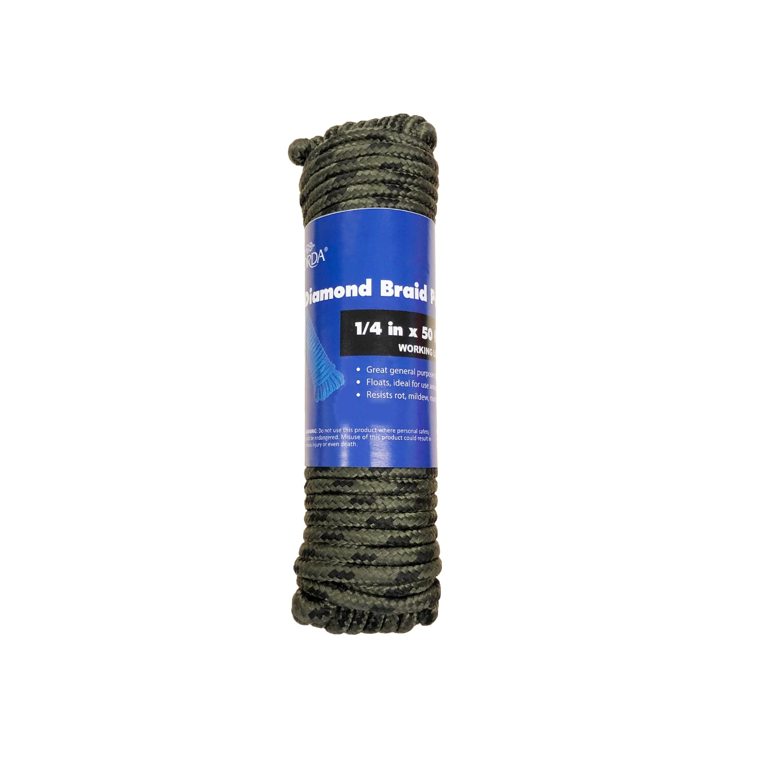 Diamond Braid Rope, Camo, Polypropylene, 1/4" x 50' - Walmart.com