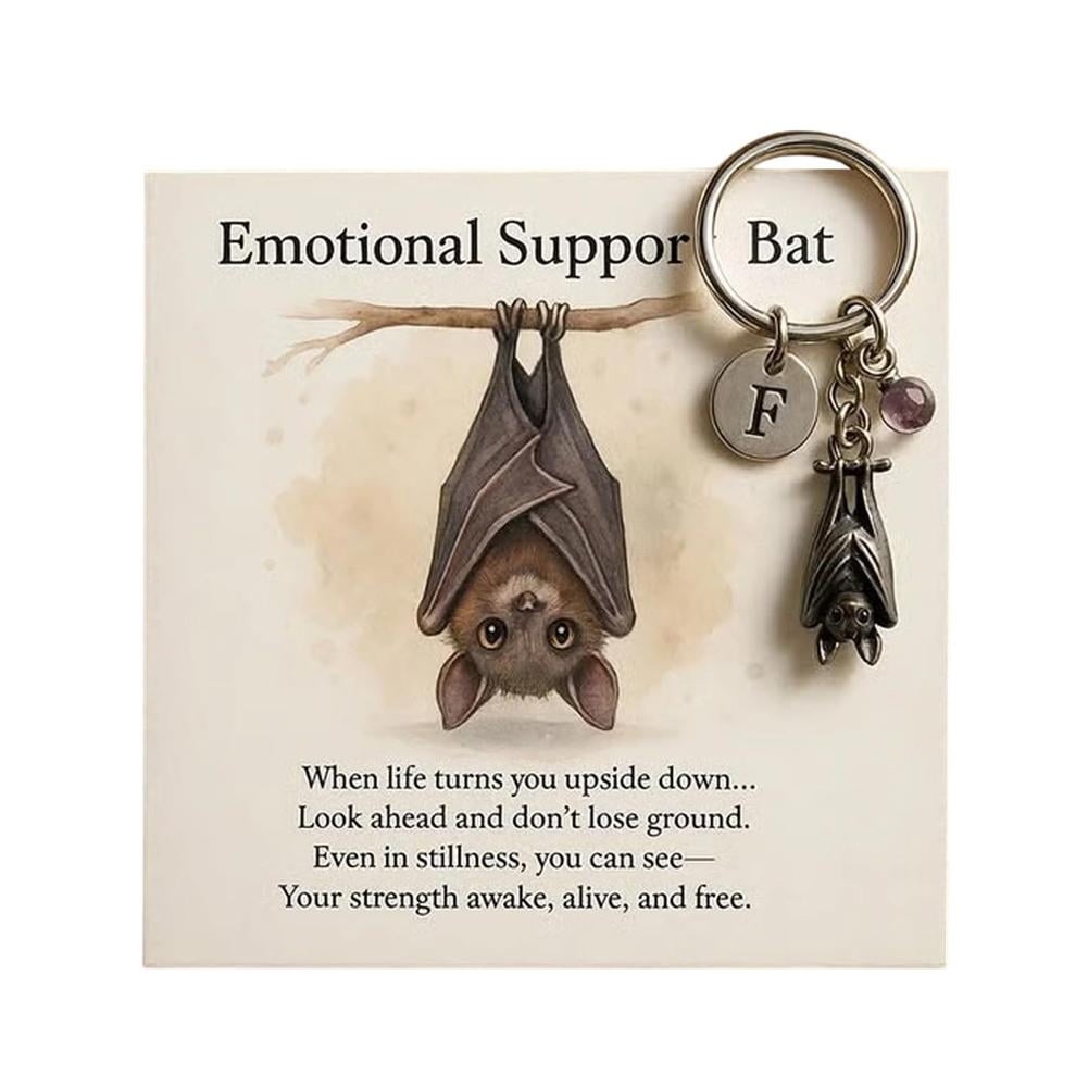Emotional Support Bat Inspirational Keychain, Batman Keychain Metal ...