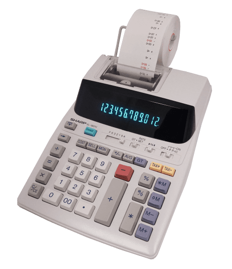 Sharp EL-1801V Two-Color Printing Calculator, Black and Red Print, 2.1 ...