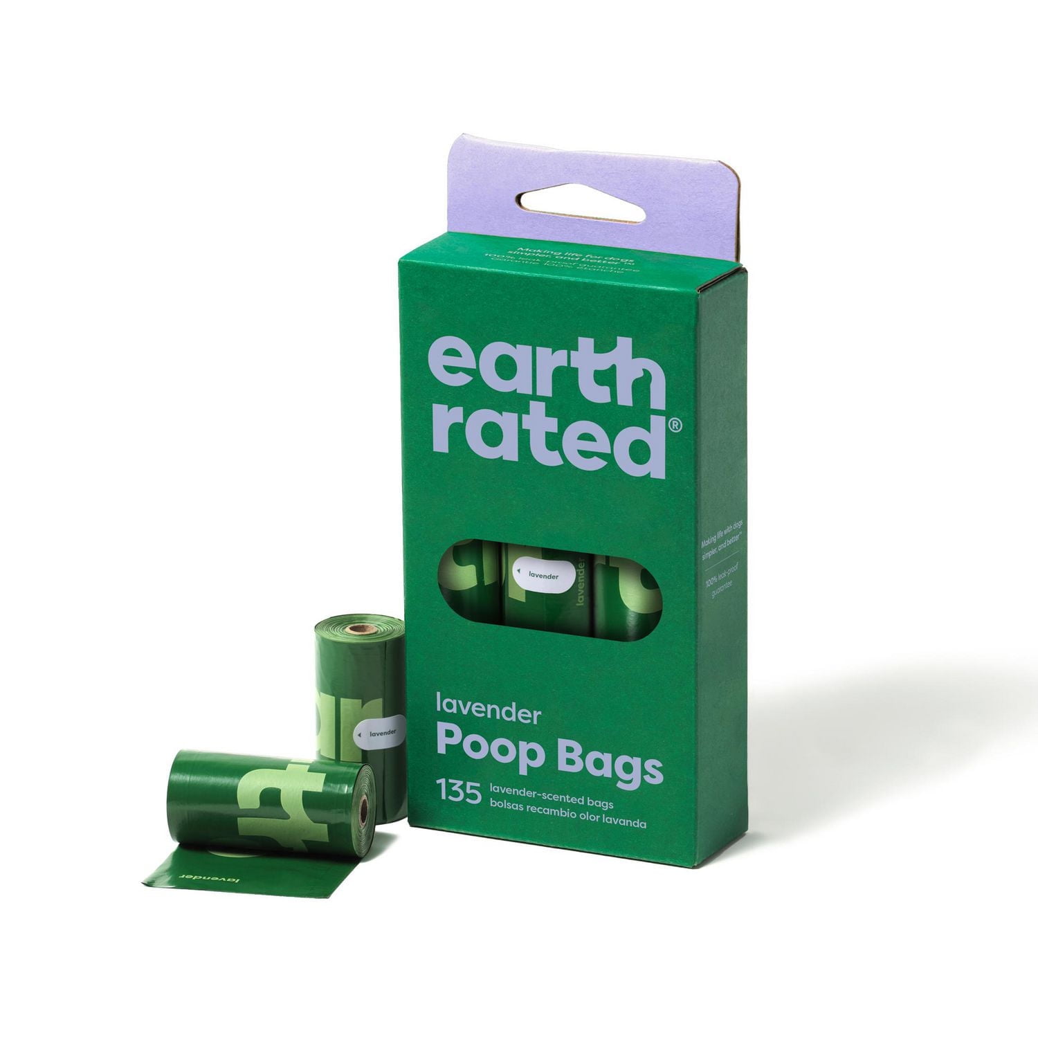 Earth Rated Lavender Leak-Proof Dog Poop Bags, 135 Count on 9 Single ...
