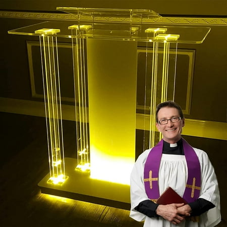 Wedding Office,Clear Rolling-Type Pulpit with Casters Led Lights ...