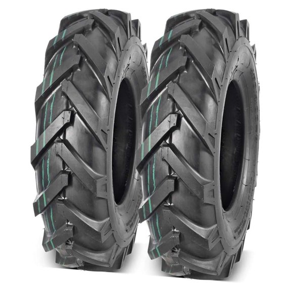 Flat Free 16x5.00-8 Tire with 1 inch Bearings, 3” Center Hub Turf Tread ...