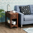 Gymax Contemporary Chair Side End Table Compact Table w/ Drawer ...