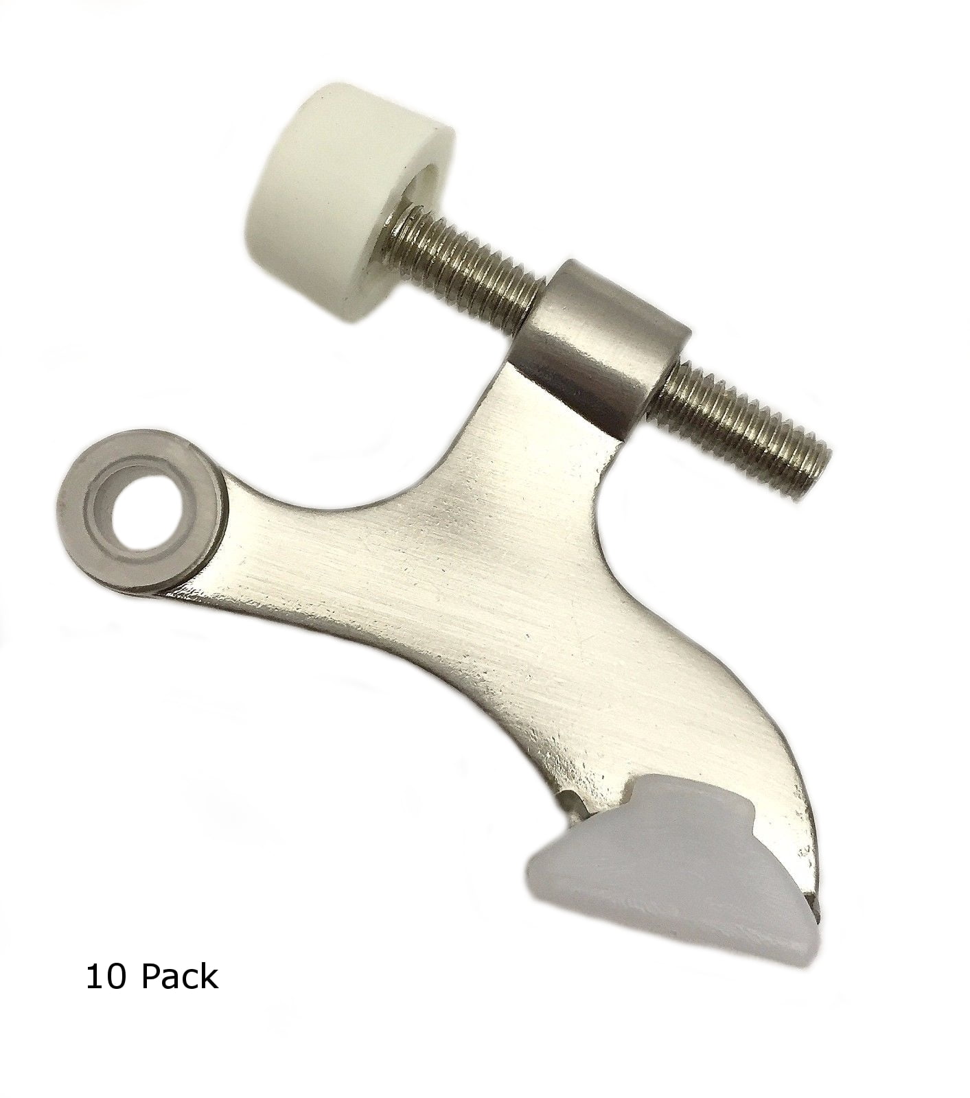 10 Pack Satin Nickel Heavy Duty Hinge Door Stop with Nylon Bushing ...