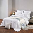 Blue Sea Turtles Bed Runner King Size Shell Coral Vintage Ocean Life ...