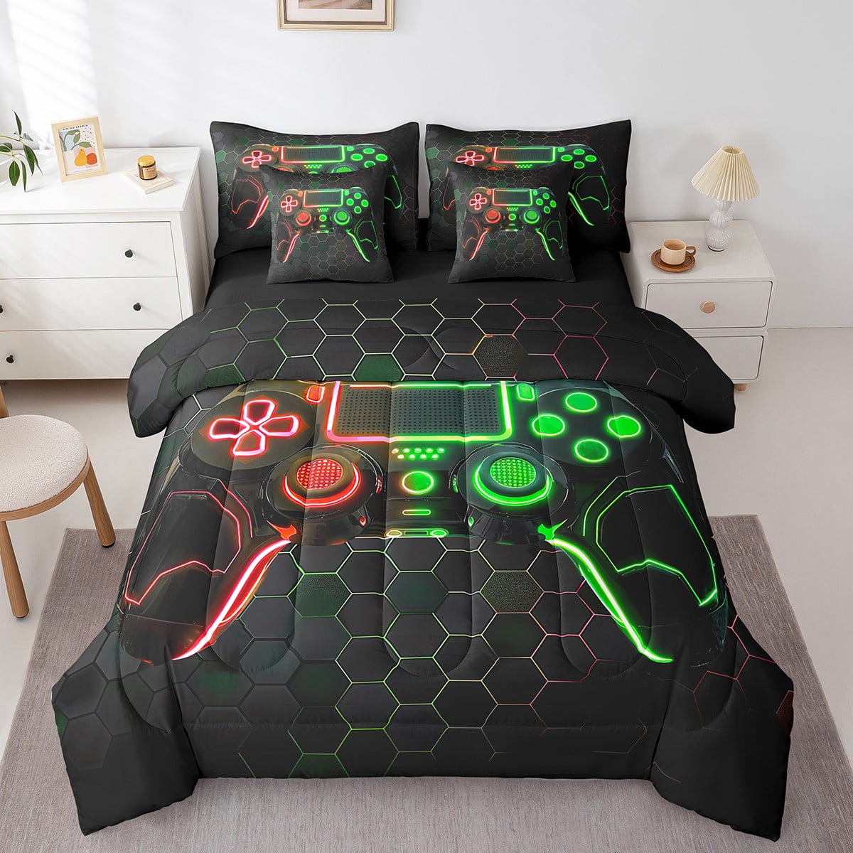 Click here for Yst Boys Bedding Sets 7 Pcs Full Size Gaming Bed I... prices