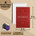 Walmart 6 Pack 6x9 Inch Quad Ruled Spiral Notebook - 80 Sheets/160 ...