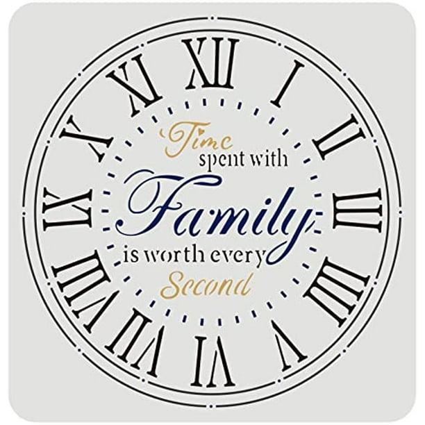 Clock Stencil 11.8x11.8 inch Create DIY Clock Crafts Stencil Family ...