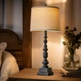 "Oneach Rustic Black Nightstand Pair Table Lamps with USB Ports 27.25 ...
