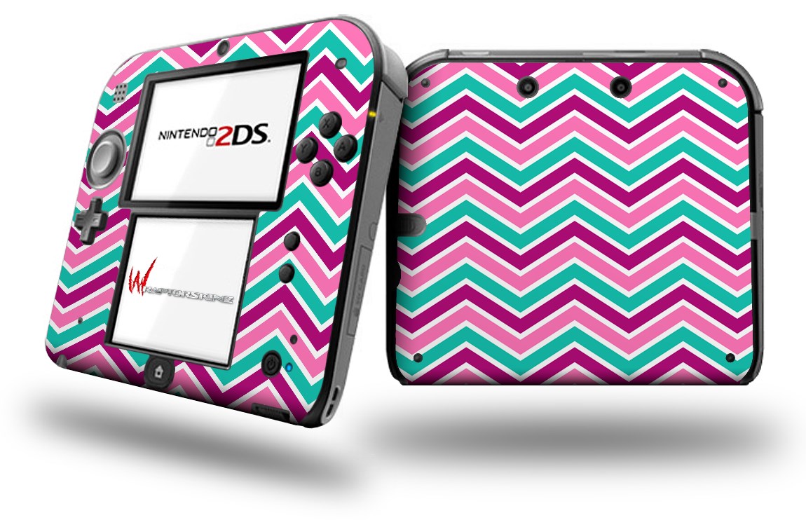 Zig Zag Teal Pink Purple - Decal Style Vinyl Skin fits Nintendo 2DS ...