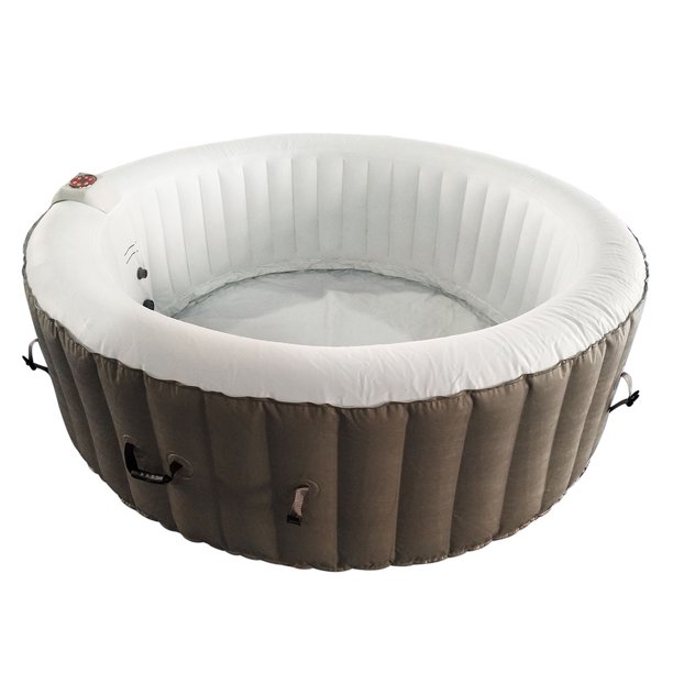 ALEKO HTIR6BRW Round Inflatable Hot Tub Spa With Cover - 6 Person - 265 ...
