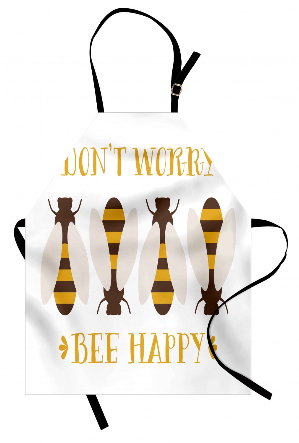 Honey Bee Apron, Don't Worry Bee Happy Humorous Calligraphy and Insects ...