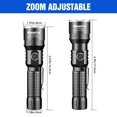 15W LED Rechargeable Flashlight Adjustable Focus Flashlights Waterproof ...